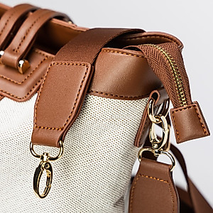 SUNVENO Diaper Bag Tote, Large Capacity Baby Bag for Mommy with Changing Pad (Brown)