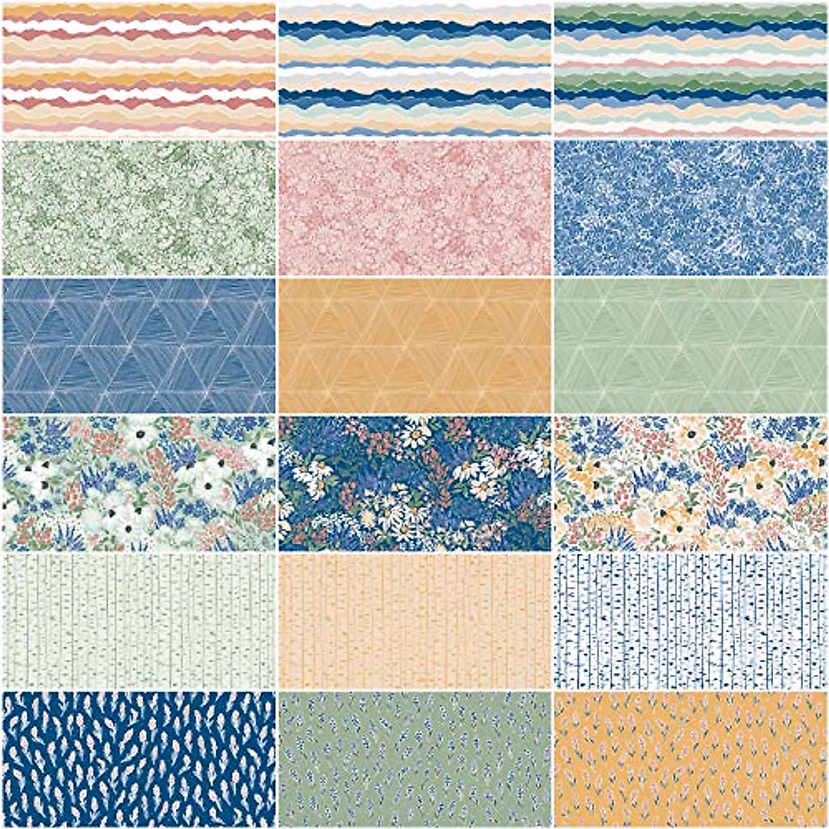 Riley Blake Fabric Rocky Mountain Wild 2.5 Inch Rolie Polie, 40 Pcs