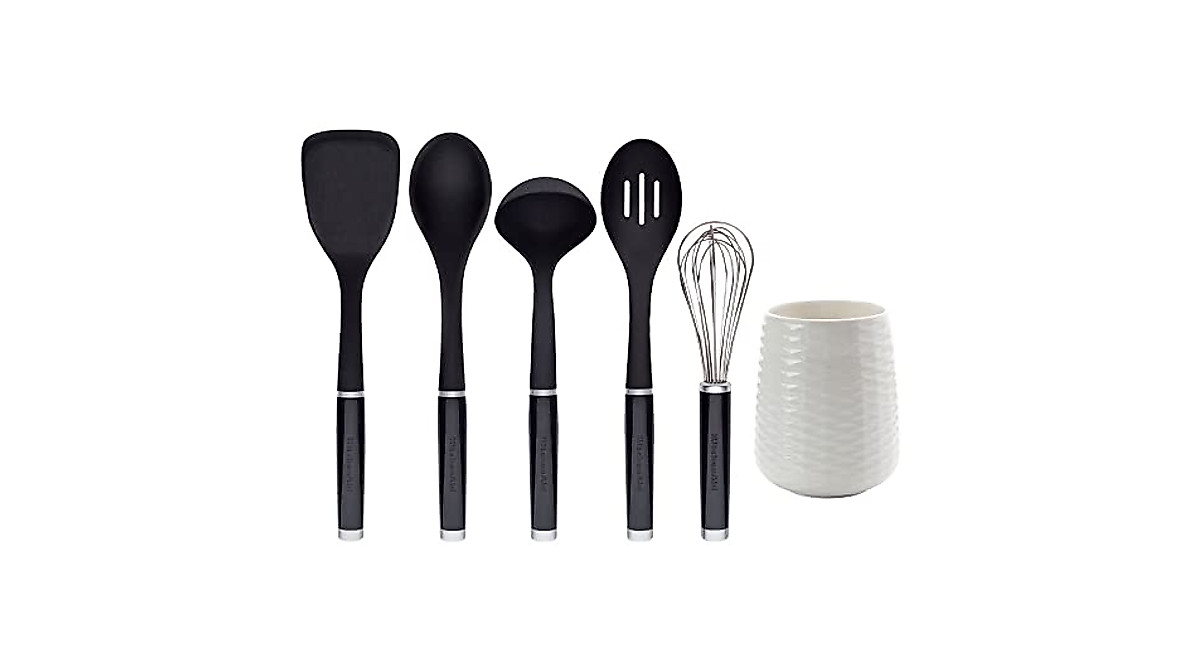 KitchenAid 6-Piece Tool Set with Crock | Nonstick Safe & Heat-Resistant