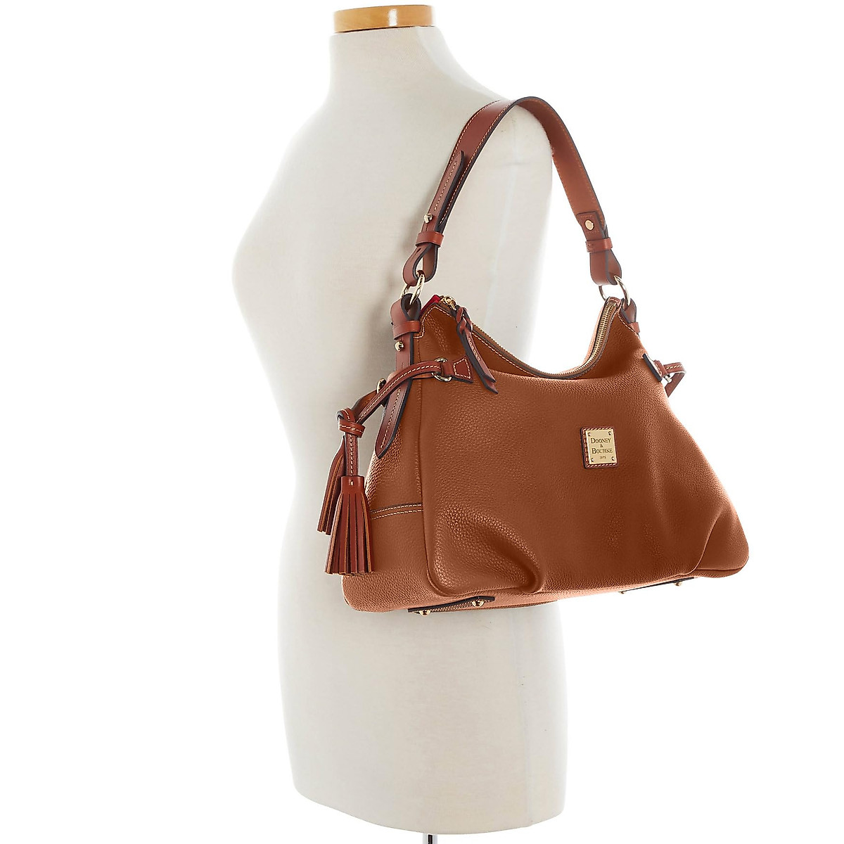 Dooney & Bourke Handbag, Pebble Grain Hobo Shoulder Bag - Caramel