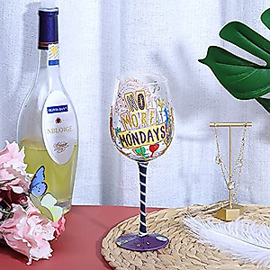 NymphFable Hand-painted Retirement Wine Glass Personalised Gift for Friend Family 15oz (Multi-Retirement)
