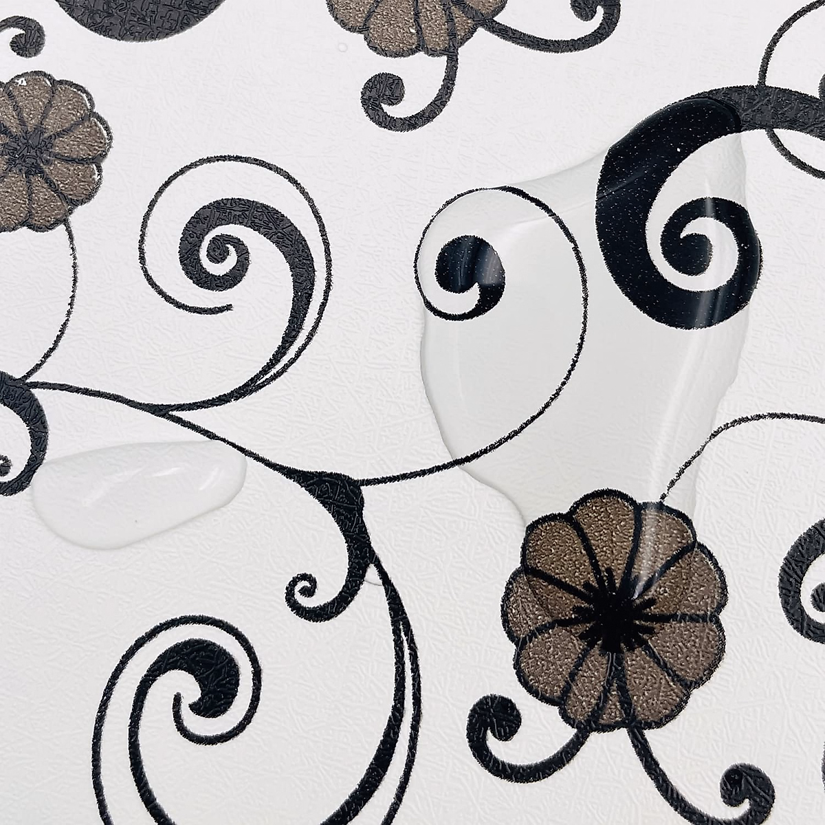 Yifely Black Vine Shelf Liner Self-Adhesive Furniture Paper DIY Dresser Drawer Covering Sticker 17.7 Inch by 9.8 Feet