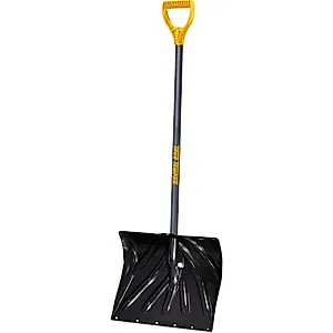 True Temper 1627200 Poly Snow Shovel/Pusher with Steel Handle and D-Grip