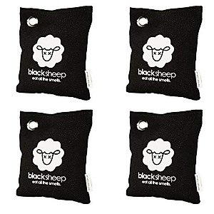 Black Sheep - Bamboo Charcoal Natural Air Purifying Bag - Eliminates Odors in Homes, Cars, Bags, Shoes, Closets & More - 200g (4)