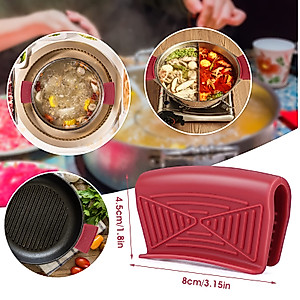 2 Pairs Silicone Pot Handle Covers, Heat Resistant Cast Iron Handle Cover Silicone Assist Hot Handle Holder Sleeves for Cast Iron Pans Woks Griddles Skillets