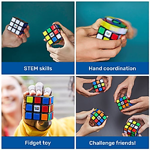 Rubik’s Cube, 3x3 Magnetic Speed Cube, Super Fast Problem-Solving Challenging Puzzle Fidget Toy Travel Game Brain Teaser for Adults & Kids Ages 8+