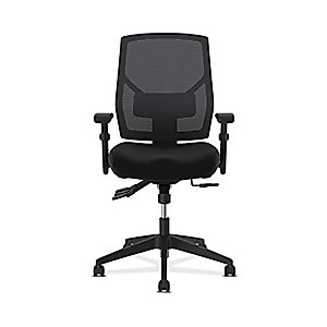 HON Crio High-Back Task Chair -Mesh Back Computer Chair with Asynchronous Control for Office Desk, in Black (HVL582)