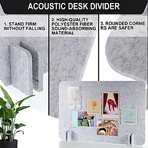 4 Pack Acoustic Freestanding Desk Divider Noise Reducing Desk Privacy Panel 16 x 24 Inch for Table Standing Sound Proof Dividers Desktop Office Furniture Partitions for Classroom (Black Gray)