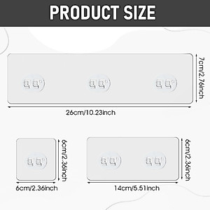 Gjinxi 8Pcs Shower Caddy Adhesive Replacement, Shower Shelf Adhesive No Drilling, Strong Adhesive Shower Hooks, Waterproof Shower Adhesive Strips for Shower Caddy Baskets, Kitchen Racks