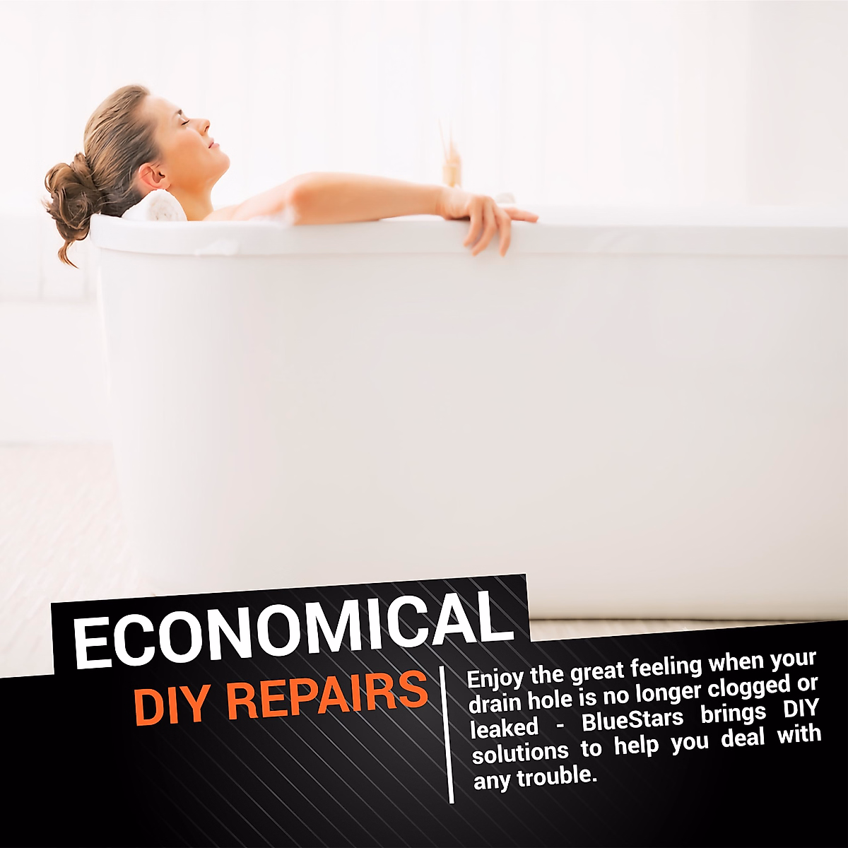 BlueStars Tip-Toe Tub Trim Kit Set with Two-Hole Overflow Faceplate - US Standard Size Fits 1.40"-1.50" Holes - Complete Kit with Fine/Coarse Thread - Universal Bathtub Conversion Kit - Chrome Plated