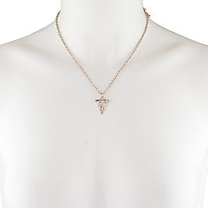 LUX ACCESSORIES Rose Gold Tone Pizza Pie Slice Best Friends BFF Necklace Set 8PC