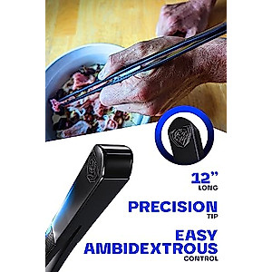 Dalstrong Professional Cooking Kitchen Tweezers - 12 inch - High-Precision Tweezer Tongs - Black Titanium Coating - BBQ, Plating, Multi-use - Stainless Steel - Culinary Fine Use - Kitchen Tongs