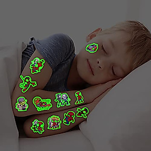 198PCS Spider Temporary Tattoos for Kids, 8 Sheets Luminous Birthday Party Supplies Favors, Anime Favors Decorations Cute Fake Stickers Teens, Water Bottles, Green