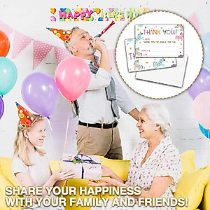 Kids Thank You Cards Fill in the Blank, Magic Unicorn Thank You Cards, Rainbow Unicorn Greeting Cards, Thank You Notes For Girls, Birthday Party Decorations Favors (20 Cards With 20 Envelopes) -08