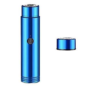 Mini Portable Electric Shaver, Pocket Size Washable Electric Razor, USB Fast Charging, Mini Electric Shaver for Men (Blue)