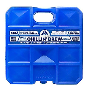 Arctic Ice Chillin' Brew Series Reusable Ice Pack for Coolers, Lunch Boxes, Camping, Fishing, Hunting and More, Freezes at 28F - XX-Large (10 LBS)