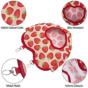 Coppthinktu Rabbit Hay Feeder, Hanging Guinea Pig Hay Feeder, Hay Feeder Rabbit Feeder Hay Feeder Guinea Pig, Small Animal Feeding & Watering Supplies, Suitable for Rabbits, Guinea Pigs, Strawberry