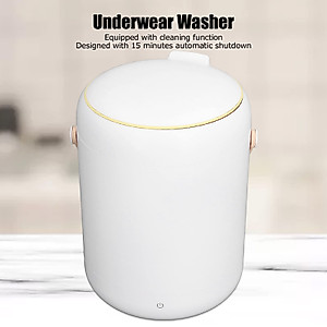 Portable Washing Machine, Small Washer Proof Built in Draining Fence 3L Capacity Healthy Automatic Shutdown Waterproof Cover for Apartment white