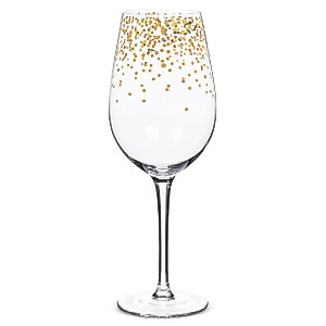 Abbott Collection 27-Gala-GOB Confetti Wine Glass, Clear/Gold