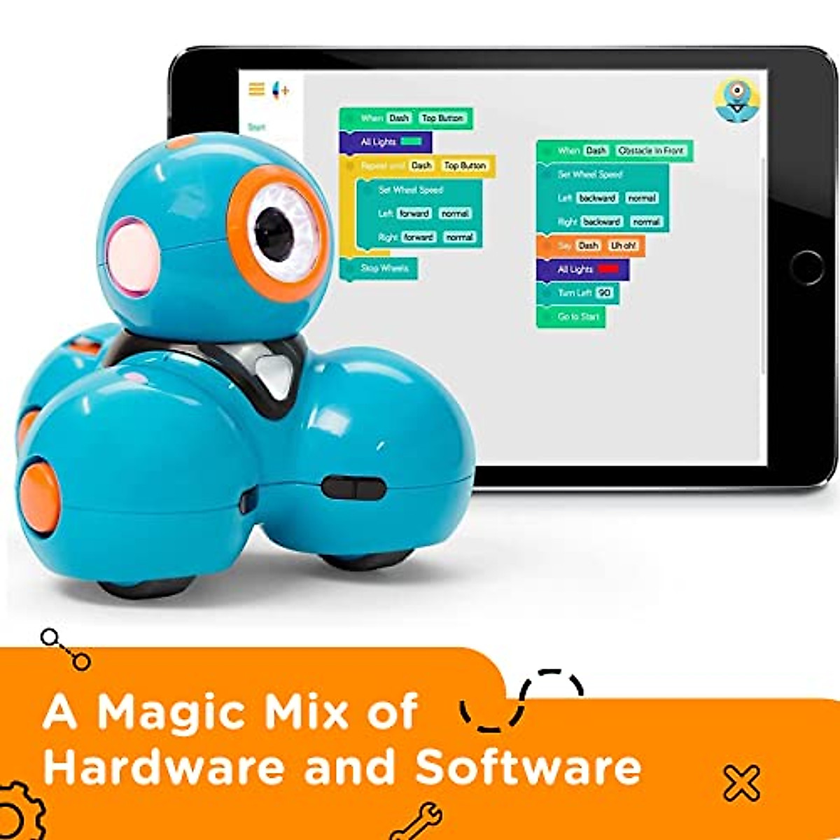 Wonder Workshop Dash – Coding Robot for Kids 6+ – Voice Activated – Navigates Objects – 5 Free Programming STEM Apps – Creating Confident Digital Citizens , Blue