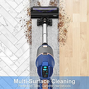 UMLo Cordless Vacuum Cleaner, 300W 28Kpa Cordless Stick Vacuum with LED Display, Up to 60min Runtime, 4000mAh Battery Cordless Vacuum,8 in 1 Lightweight Vacuum for Pet Hair Carpet Hard Floor,V111 Plus
