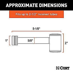 CURT 23504 Right-Angle Trailer Hitch Lock, 5/8-Inch Pin Diameter, Fits 2 or 2-1/2-Inch Receiver