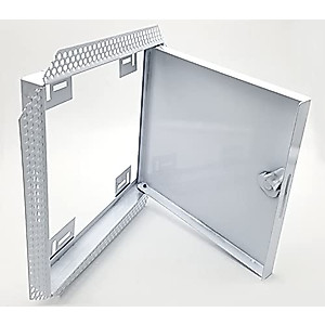 Access Door 10" X 10" Steel Access Panel Door with Plaster Bead Frame for Wall/Ceiling Application with Slotted Lock - [Outer Dimensions: 11" Width X 11" Height]
