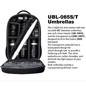 GODOX AD300 Pro Godox AD300Pro Godox Flash, TTL 2.4G HSS 1 / 8000s Outdoor Flash with 2600mAh Lithium Battery, 0.01-1.5S Recycle Time,320 Full Power Flashes, with Backpack/AD-S60S Softbox/Two Umbrella