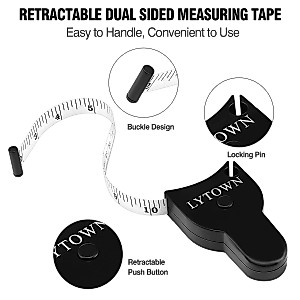 2PCS Tape Measure Body Measuring Tape 60inch (150cm), Retractable Measuring Tape for Body Measurement & Weight Loss, Accurate Body Tape Measure for Fitness, Tailor, Sewing, Handcrafts, Clothes