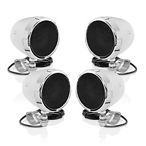 BOSS Audio Systems MC475BA 3 Inch Motorcycle Speakers - Bluetooth, Built-in Amplifier, Weatherproof, Volume Control, ATV UTV Compatible
