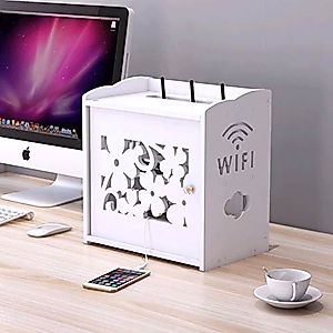 Creative WiFi Router Multi-Function Storage Box Home Living Room TV Cabinet Power Cord Finishing Box White Set-top Box Bracket