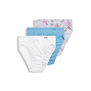 Jockey Women's Underwear Elance® French Cut - 3 Pack Underwear Women Pack, 100% Cotton, Dream Dot/Floral Clouds/Fresh Air Blue, 5