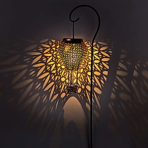 LED Solar Light Hollow Wrought Iron Air Balloon Lawn Stakes Lamp Waterproof Outdoor Landscape Garden Lamp Yard Art for Home Courtyard Decoration