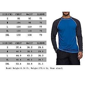HARGLESMAN Men's Rash Guard Summer Long Sleeve Quick Dry UPF 50 Swim Tee Basic Comfy Swim Tee Outdoor Workout T Shirt Bathing Suit Sun Tops Plus Size Big Tall WhiteXL