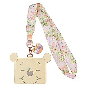 Loungefly Winnie the Pooh Folk Floral Lanyard with Card Holder (WDL0539)