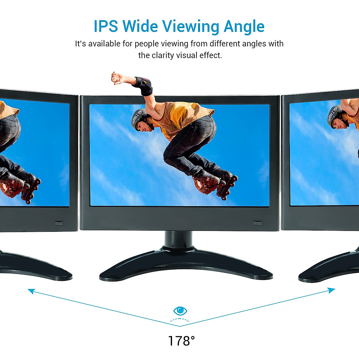 ELECROW Small Monitor 7 Inch Mini Monitor LCD Screen 1024x600 Compatible with PC Laptop CCTV Gaming Console