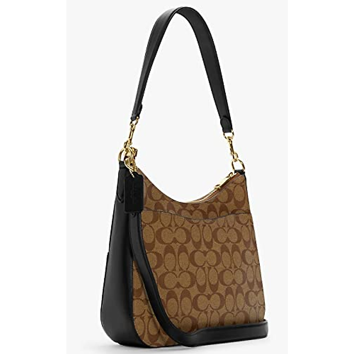 COACH Women's Georgie Hobo Bag (Signature Canvas - Colorblock - Khaki - Terracotta)