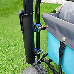 Folding Wagon Cart Umbrella and Fishing Rod Holder - Ideal for Wagon Cart, Garden, Gorilla, and Camping Carts - No Drilling Required