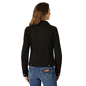 Wrangler Authentics Women's Stretch Denim Jacket, Black, X-Large