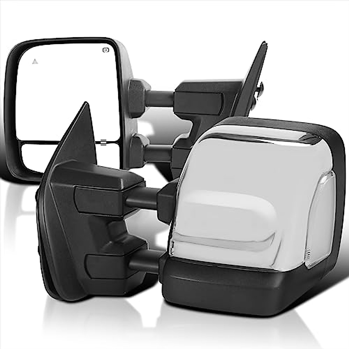 Spec-D Tuning Chrome Power Heated+Blind Spot+Memory Towing Mirror Compatible with 2016-2022 Nissan Titan