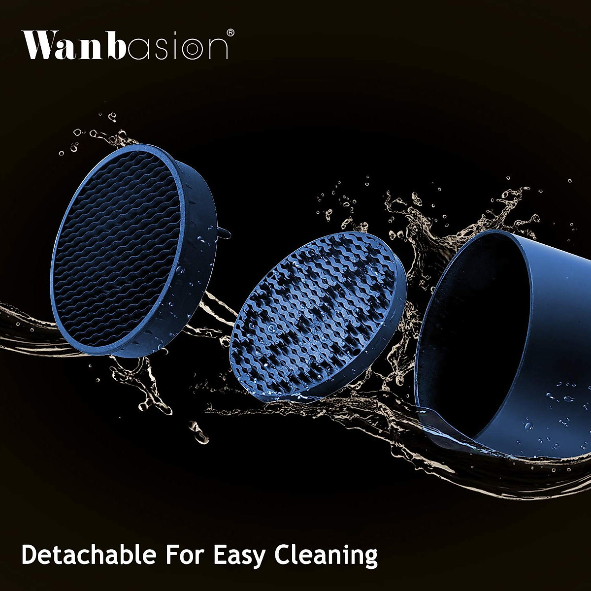 Wanbasion Navy Blue Kitchen Knives Block Set Professional, Stainless Steel Knife Set with Block, Knives Block Set with Knives Chef for Cooking