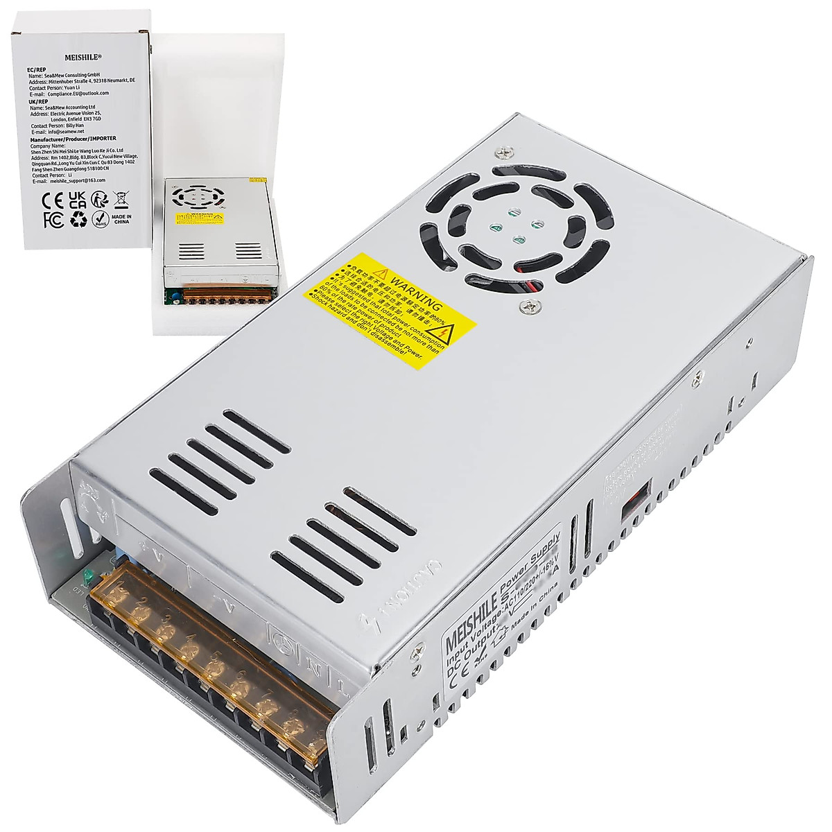 MEISHILE 12V 50A 600W DC Switching Power Supply Adapter PSU AC to DC Industrial Transformer Converter for LED Drive Light Lamp Meter 3D Printer Semiconductor Pump Motor Drive 220V 110V to 12Volt