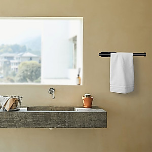 MACAJICHO Paper Towel Holder Under Cabinet, Adhesive Paper Towel Holder, Stainless Steel Hanging Paper Towel Rack Stick on Wall for Bathroom, Kitchen, Cabinets 13 inch (1pc, Black)