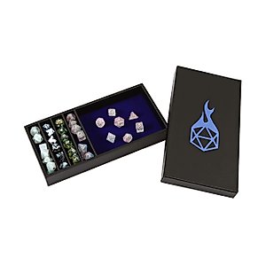 Forged Dice Co. Dice Battle Pit Dice Tray - 2 Dice Trays in 1 with Staging Area - Rolling Tray and Storage Compatible with Any Dice Game, D&D and RPG Gaming - Blue