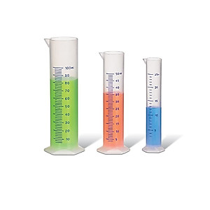 hand2mind Graduated Cylinder Set, Polypropylene Measuring Cylinder, Plastic Graduated Cylinder Container, Lab Equipment, Lab Tubes, Chemistry Science Supplies, School Lab Supplies (Set of 7)