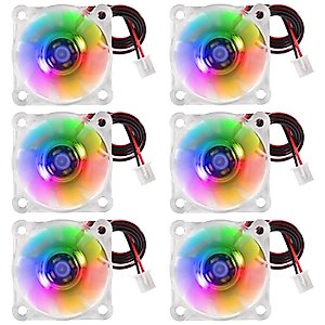 AEDIKO 6pcs 4010 Fan 3D Printer Fan DC 24V Mini Brushless Cooling Fan 40x40x10mm Hydraulic Bearing Fan RGB LED with 2 Pin Terminal for 3D Printer, DVR, PC,CPU