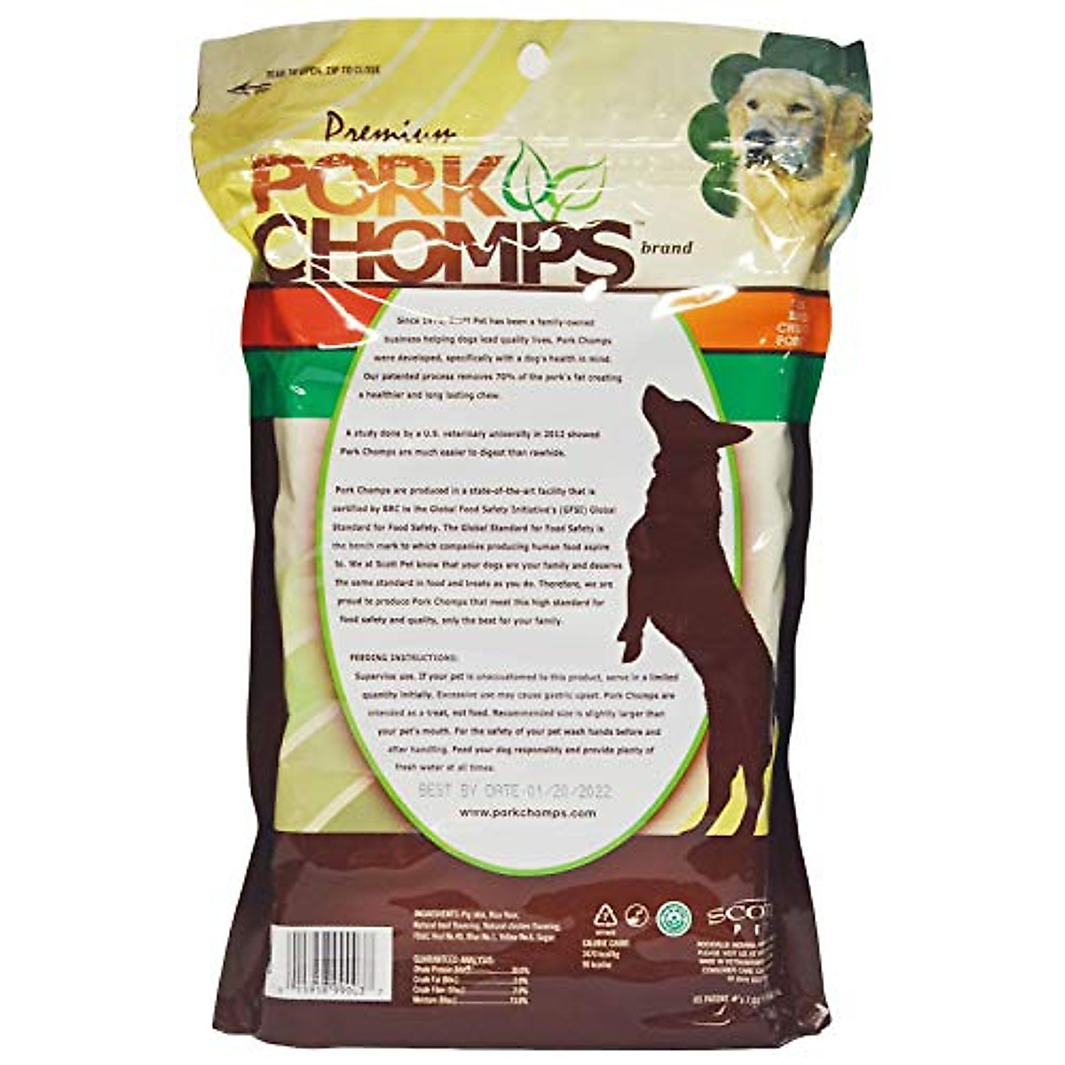 Pork Chomps Dog Chews, 5-inch Munchy Sticks, Assorted Flavors, 100 Count