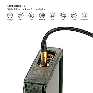 MEZE Audio | 3m Cable for 99 Classics Walnut Gold | 3.5mm Male to Dual TS Mono 3.5mm Male Connector Plug | Kevlar Reinforced Fabric | Oxygen-Free Copper