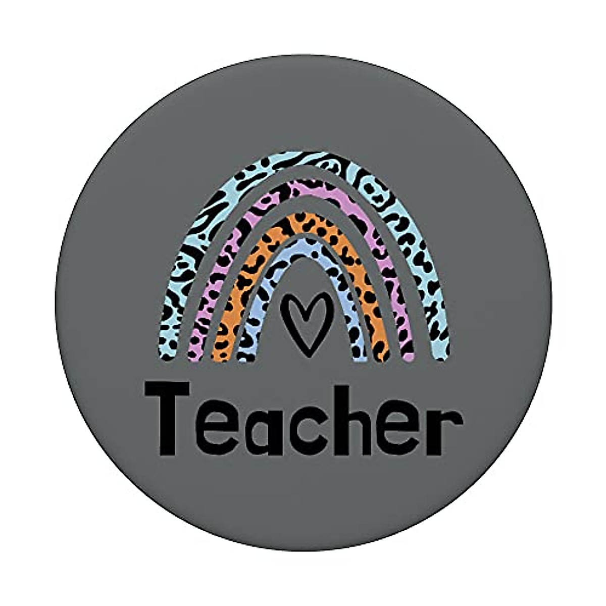 Leopard Boho Rainbow Teacher Love Women PopSockets Swappable PopGrip