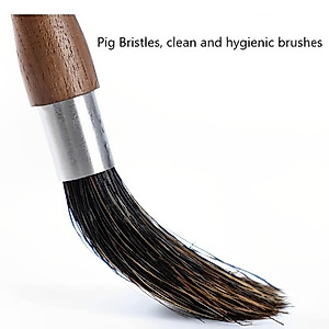 TQEONKL Coffee Grinder Brush,Natural Bristle Coffee Grinder Brush,espresso machine cleaning brush,Espresso Maker Cleaner Tool with Wooden Handle for Bean Grain Coffee Tool Barista Home Kitchen